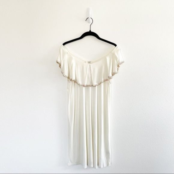 Umgee | Dresses | Umgee Boho Flutter V Neck Sundress Cream Multi Color ...